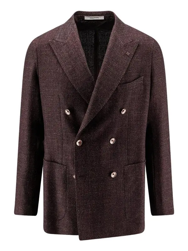 Tagliatore Virgin Wool And Silk Blazer - Brown