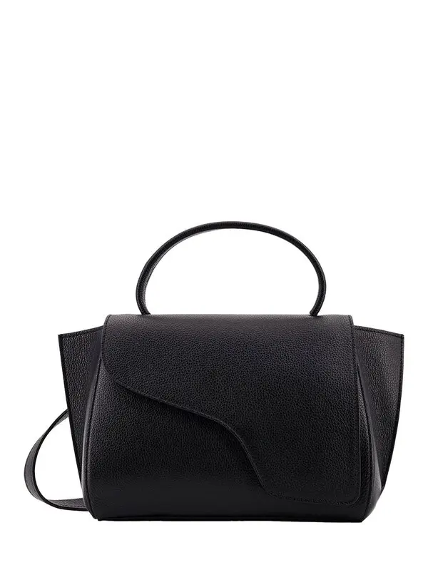 ATP ATELIER Arezzo Leather Shoulder Bag - Black
