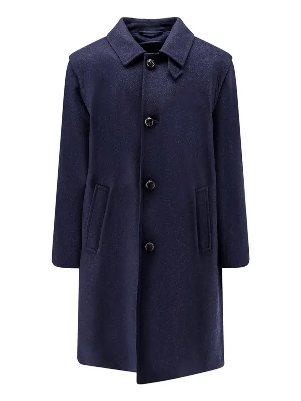 SCHNEIDERS Hubertus Loden Virgin Wool Coat - Blu