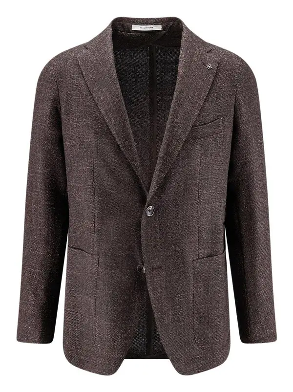 Tagliatore Virgin Wool And Silk Blazer - Brown