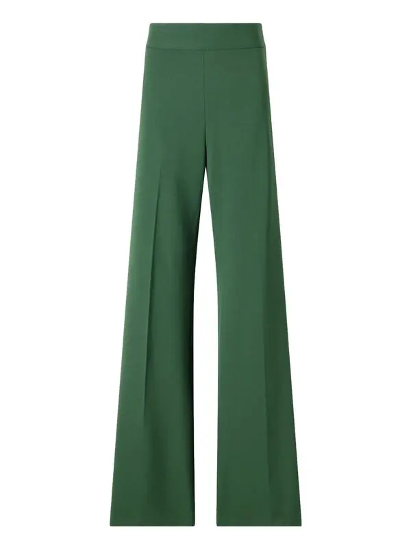 Carolina Herrera Diane Pleated Wool-blend Straight-leg Pants - Green