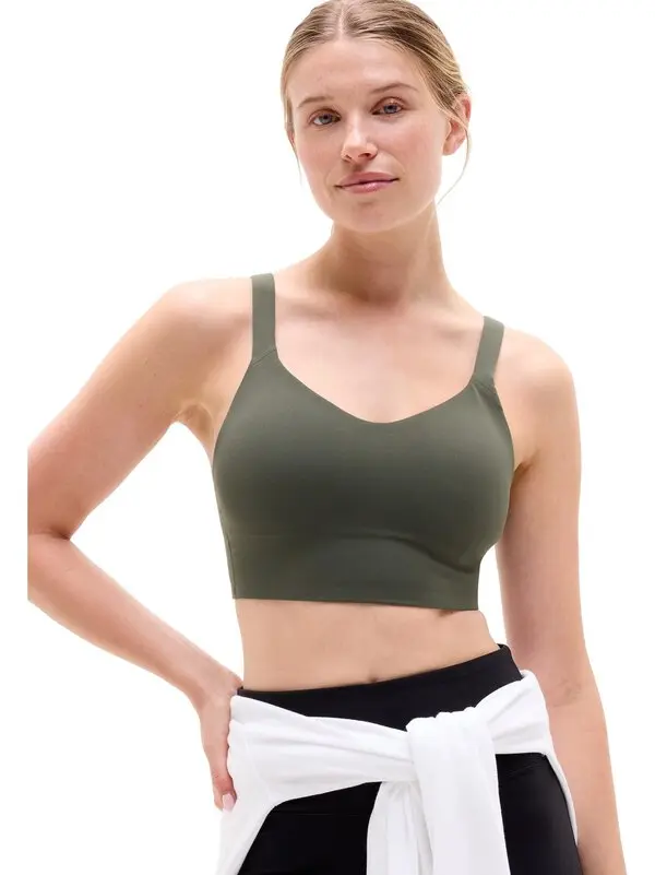 Athleta Perfect Form Strappy Longline Bra A-c - Jungle