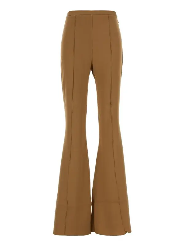 TALLER MARMO Camel Crepe Flared Mae Pant - Light Brown