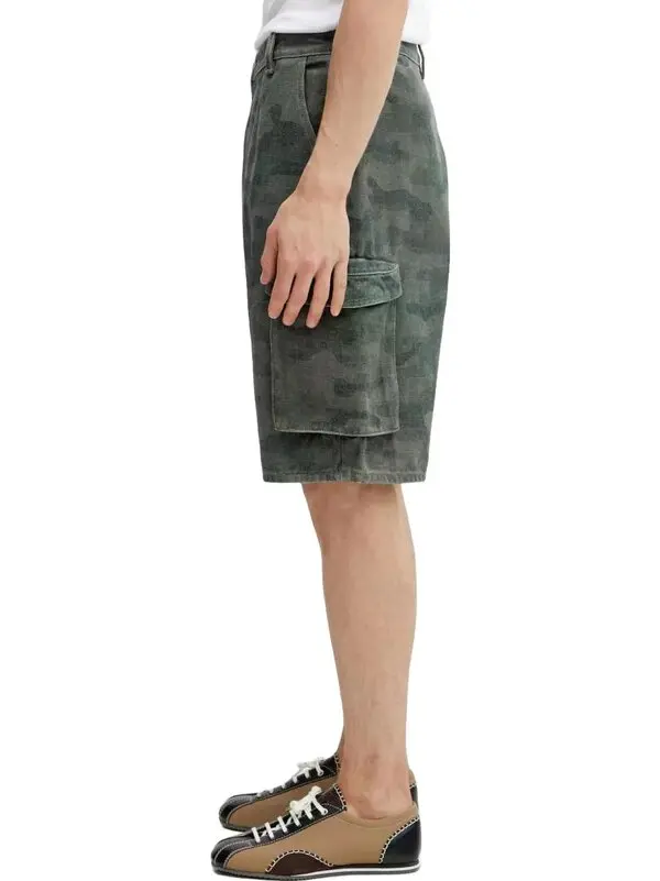 DAILY PAPER Camouflage Print Cargo Shorts - Green