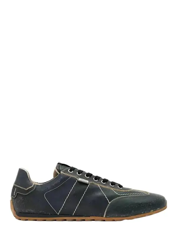 ALLSAINTS Liam Contrast-stitch Leather Sneakers - Black