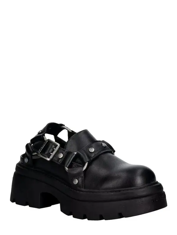 BUFFALO Studded Platform Mules - Black