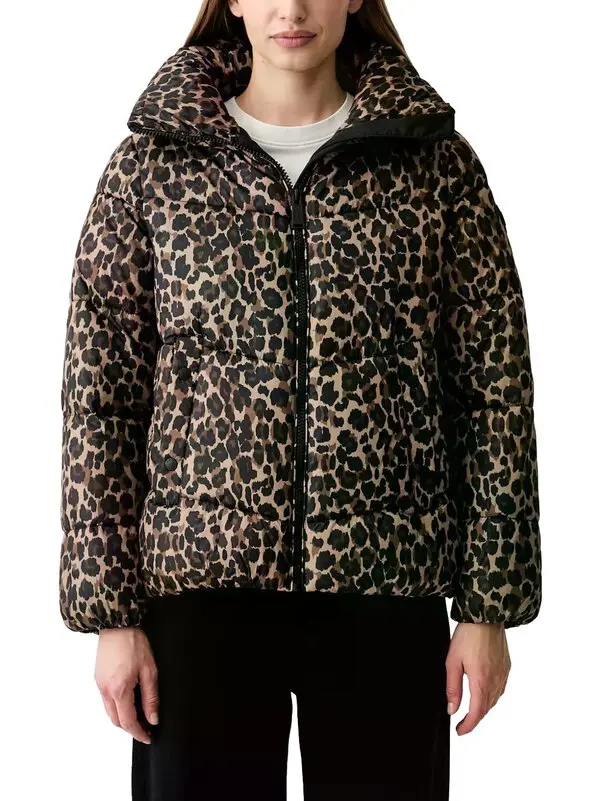 Dkny Leopard-print Puffer Jacket - Neutrals