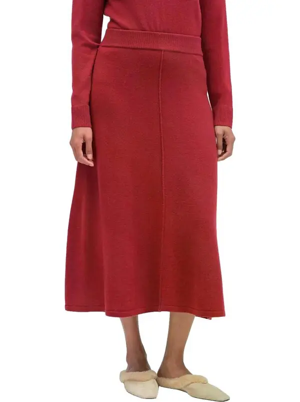 Chinti & Parker Ribbed-knit A-line Midi Skirt - Red