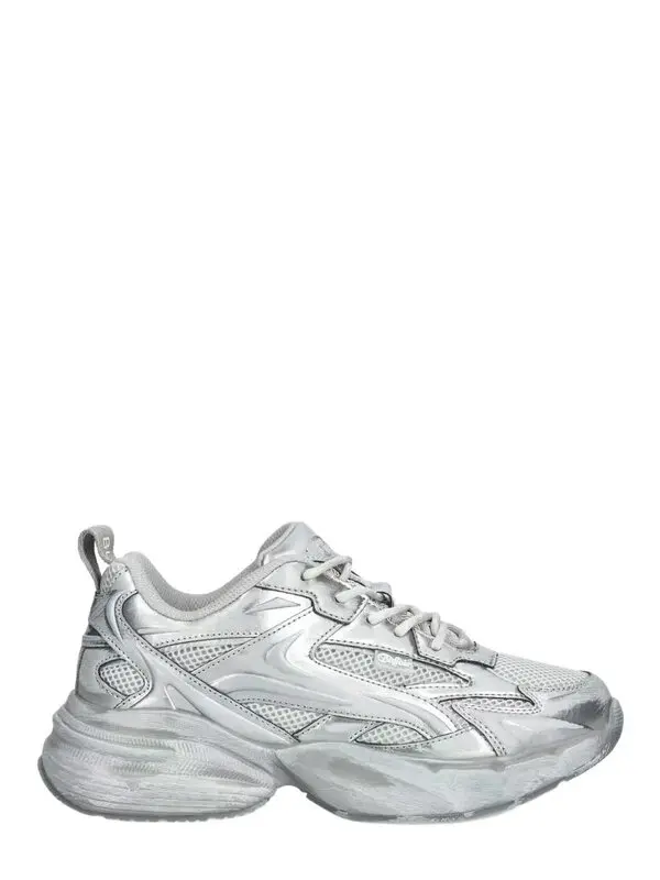 BUFFALO Gianna One Metallic-effect Panelled Sneakers - Silver