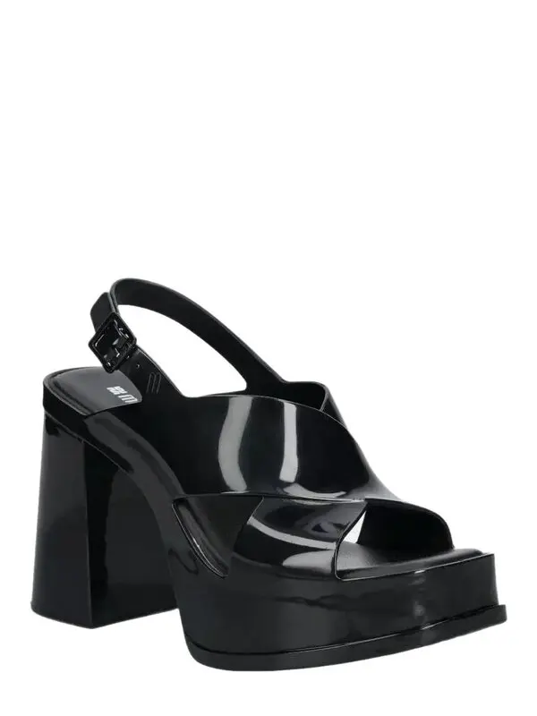 Melissa Dance Platform Crossover-strap Pumps - Black