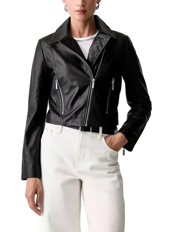 Armani Exchange Zip-fastening Leather Jacket - Black