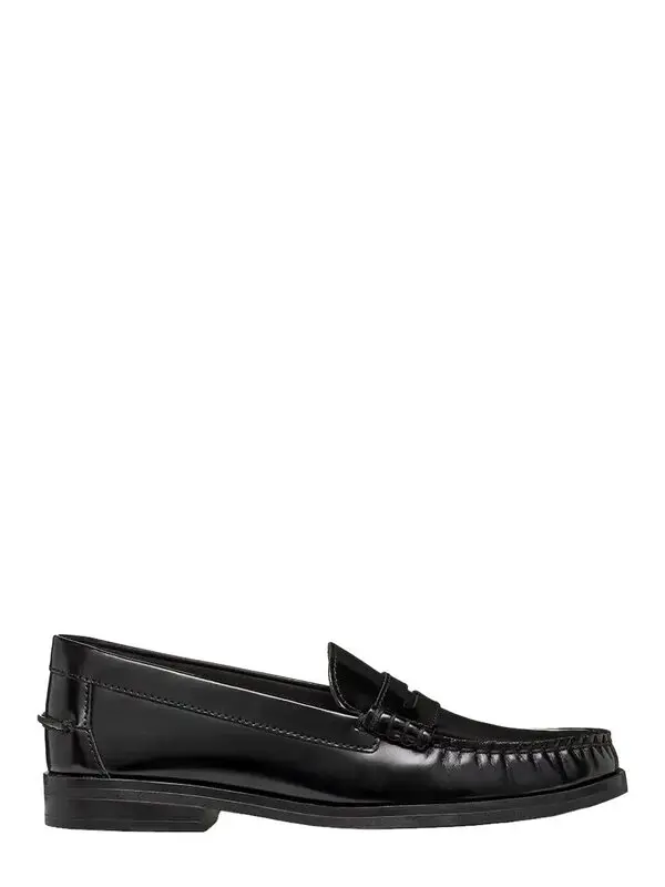 Geox Polished Finish Penny Loafers - Black