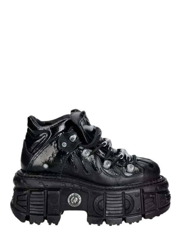 NEW ROCK Metallic Chunky-sole Sneakers - Black