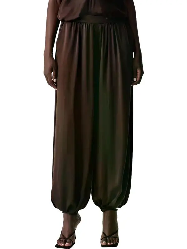 Bardot Nikola Gathered-cuff Trousers - Brown