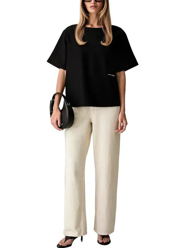 Armani Exchange Logo Embroidered Zip-fastening Top - Black