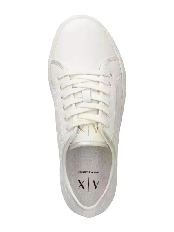 Armani Exchange Logo-embossed Flatform Sneakers - White