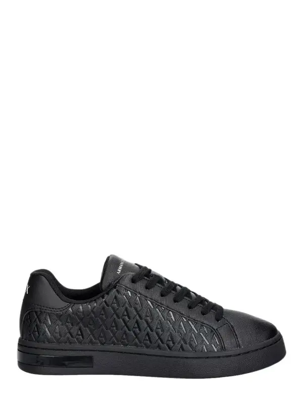 Armani Exchange Embossed Logo Lace-up Sneakers - Black
