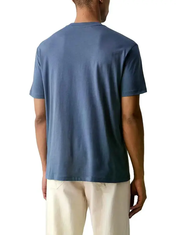 Armani Exchange Logo-embroidered T-shirt - Blue