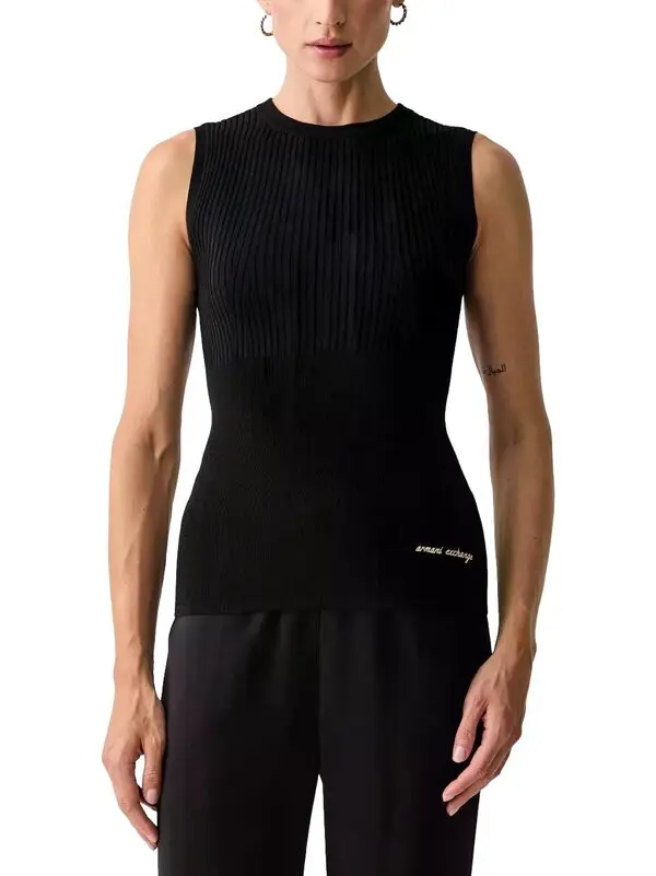 Armani Exchange Logo-embroidered Tank Top - Black
