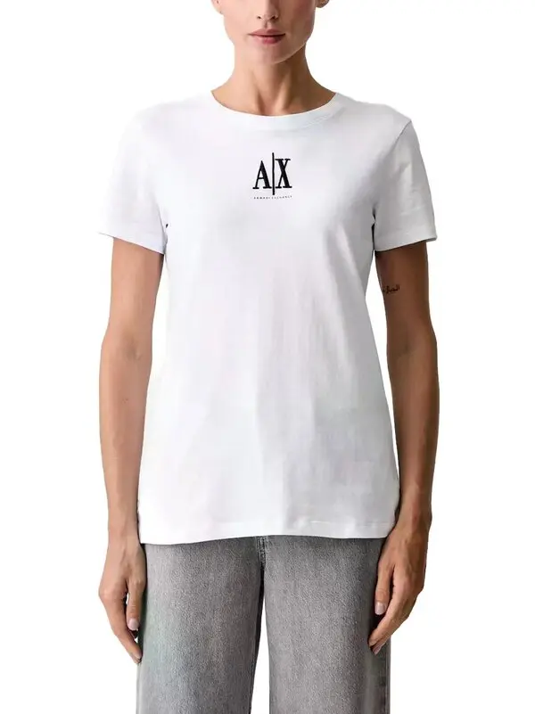 Armani Exchange Logo-embroidered T-shirt - White