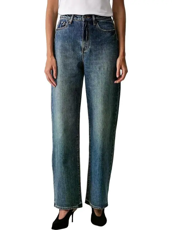 Armani Exchange Faded Straight-leg Jeans - Blue