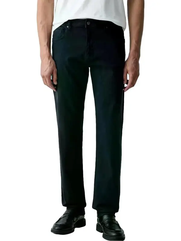 Armani Exchange Straight Leg Jeans With Logo Patch - Blue