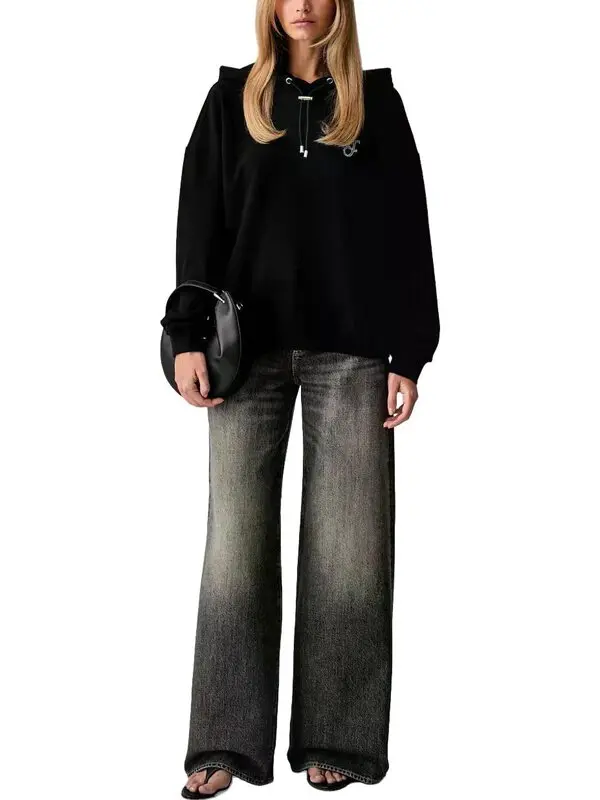 Armani Exchange Faded Wide-leg Jeans - Grey