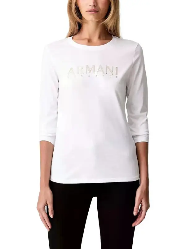 Armani Exchange Logo-print Long-sleeved T-shirt - White