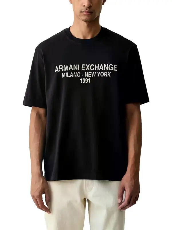 Armani Exchange Logo-print Cotton T-shirt - Black