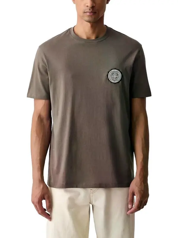 Armani Exchange Logo-patch T-shirt - Brown
