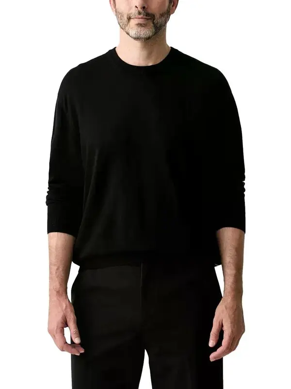 Armani Exchange Crew Neck Sweater With Logo Patch - Black