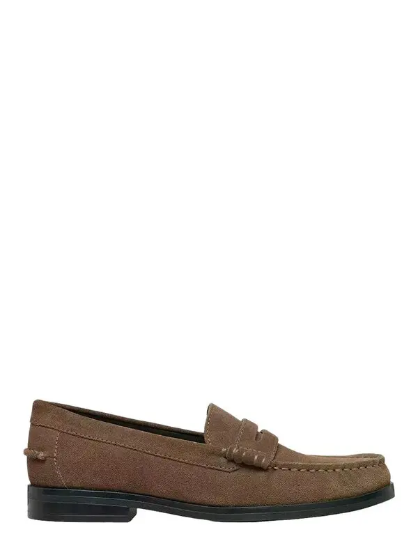 Geox Suede Penny Loafers - Brown