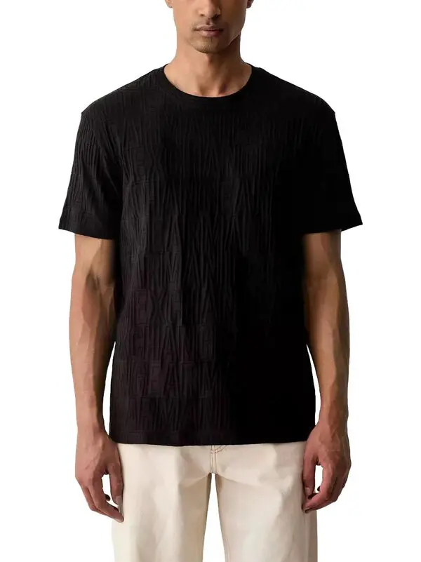 Armani Exchange Logo-jacquard Cotton T-shirt - Black