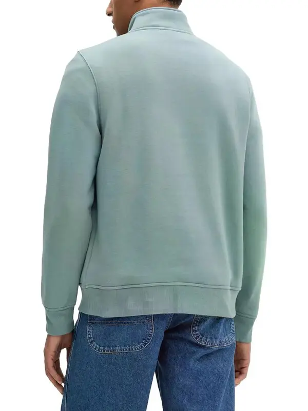 Dickies Oakport Quarter-zip Logo-patch Sweatshirt - Blue