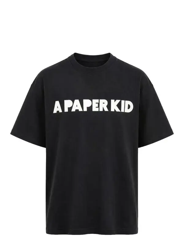 A PAPER KID Logo-print Crew-neck T-shirt - Black