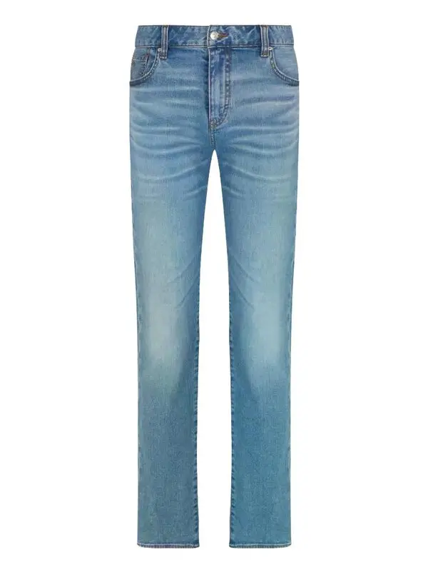 Armani Exchange Faded Whiskered Jeans - Blue