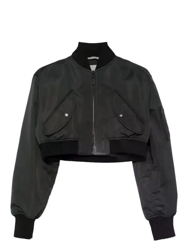 Balenciaga Cropped Bomber Jacket - Black