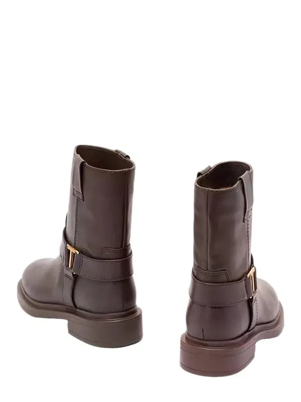 TWINSET Logo-plaque Buckle-fastening Boots - Brown