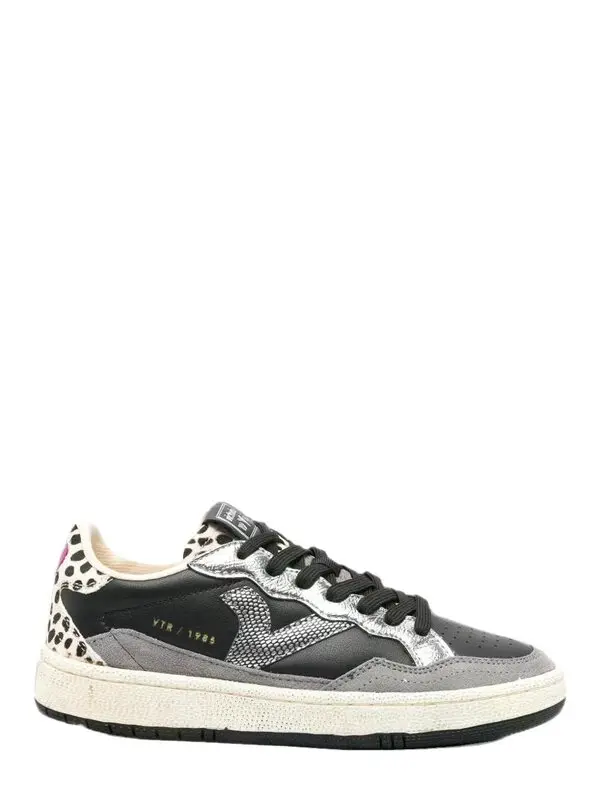 Victoria Beckham Leopard-print Panelled Sneakers - Black