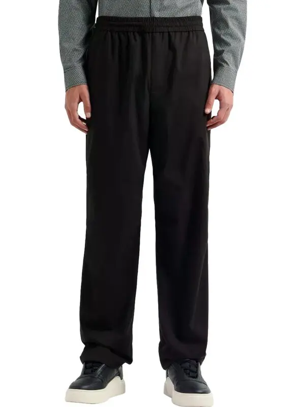 Armani Exchange Elasticated Waistband Trousers - Black