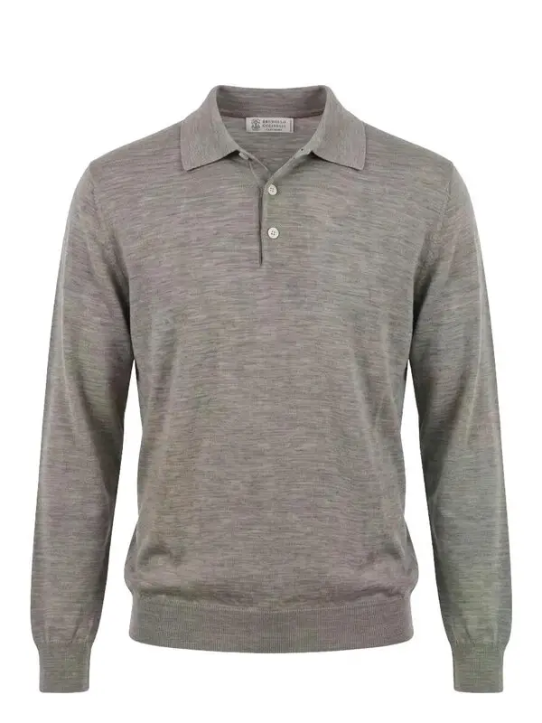 Brunello Cucinelli Fine-knit Wool Polo - Grey