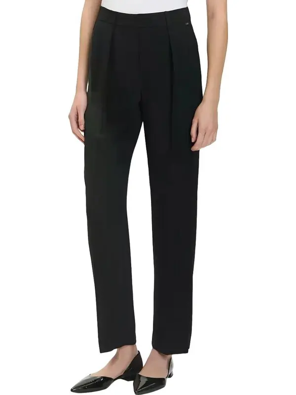 Armani Exchange Pleated Detail Trousers - Black
