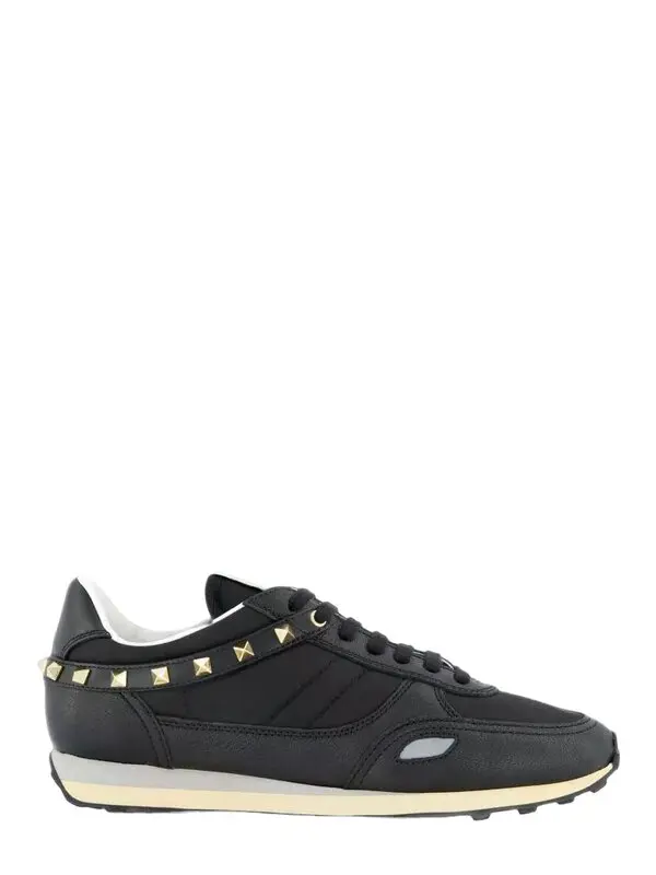 Valentino Garavani Studded Leather And Nylon Sneakers - Black