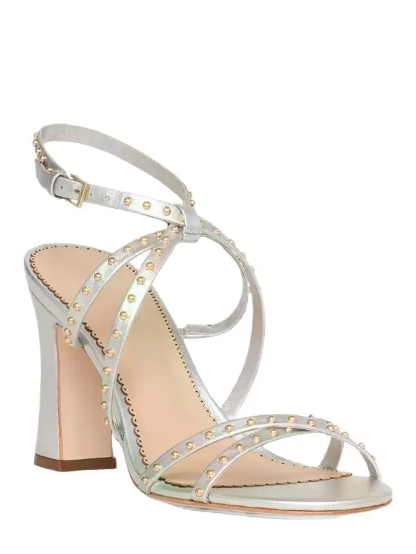 Cinq À Sept Blair Studded Leather Sandals - Silver