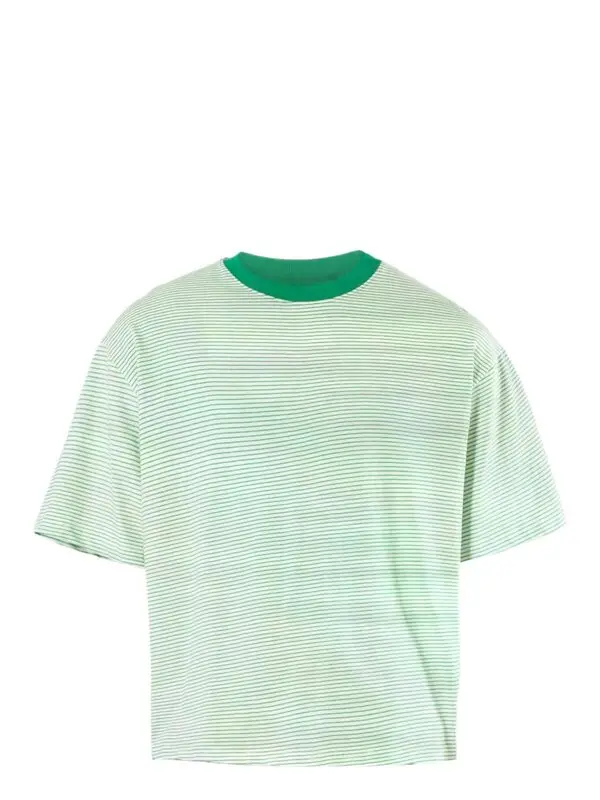 Estudio Niksen Signature Cropped Striped T-shirt - White