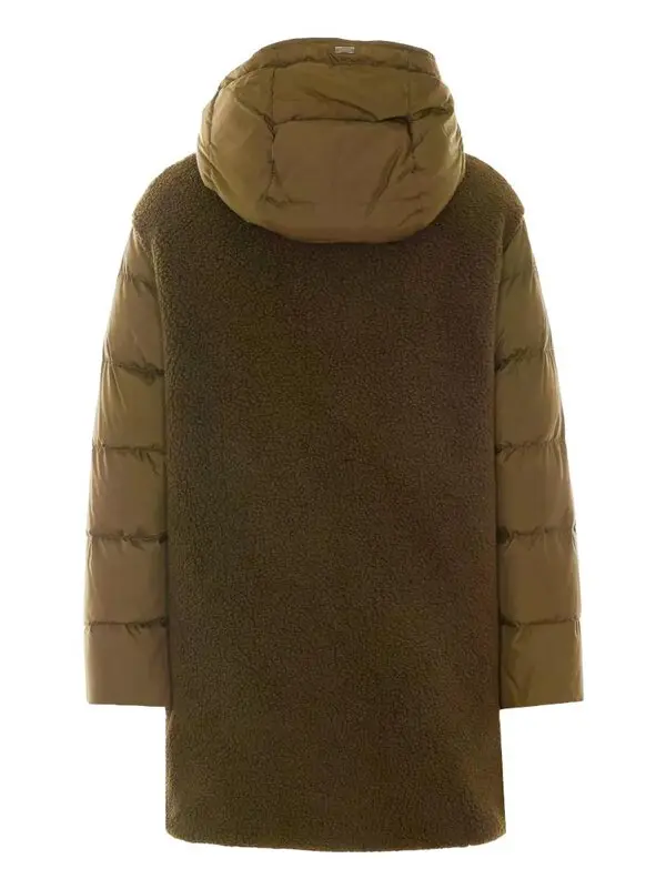 Herno Shearling Detail Padded Parka - Green