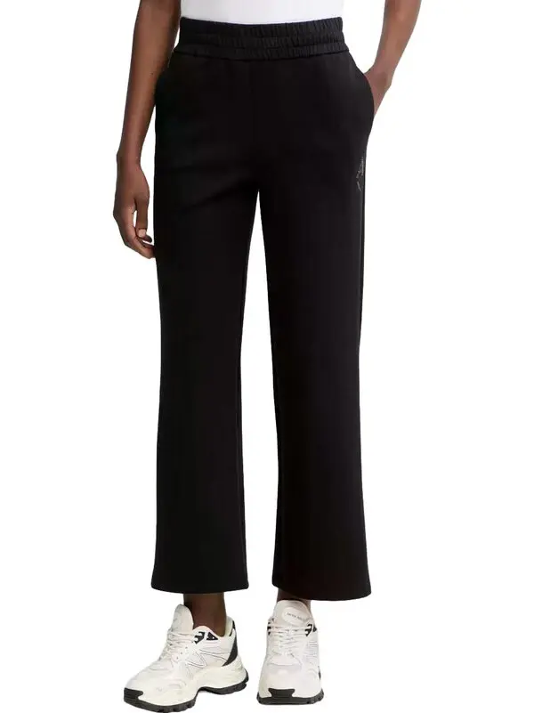 Armani Exchange Logo Embellished Track Pants - Black