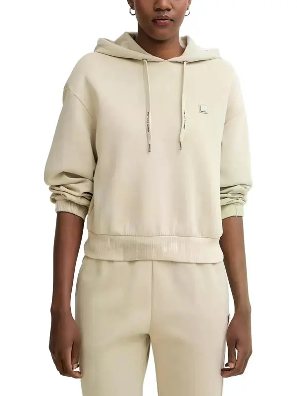 Armani Exchange Logo Patch Hoodie - Neutrals