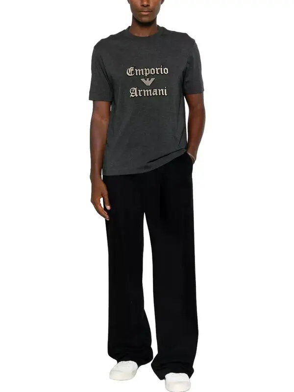 Emporio Armani Logo-embroidered T-shirt - Grey