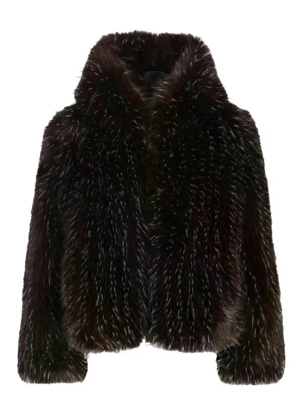 UNCOMMON High-neck Faux-fur Jacket - Brown